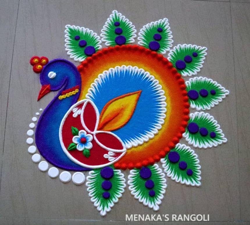 Kali Chaudas Rangoli Designs, Images, Photos, Gujarati, Simple & Easy ...